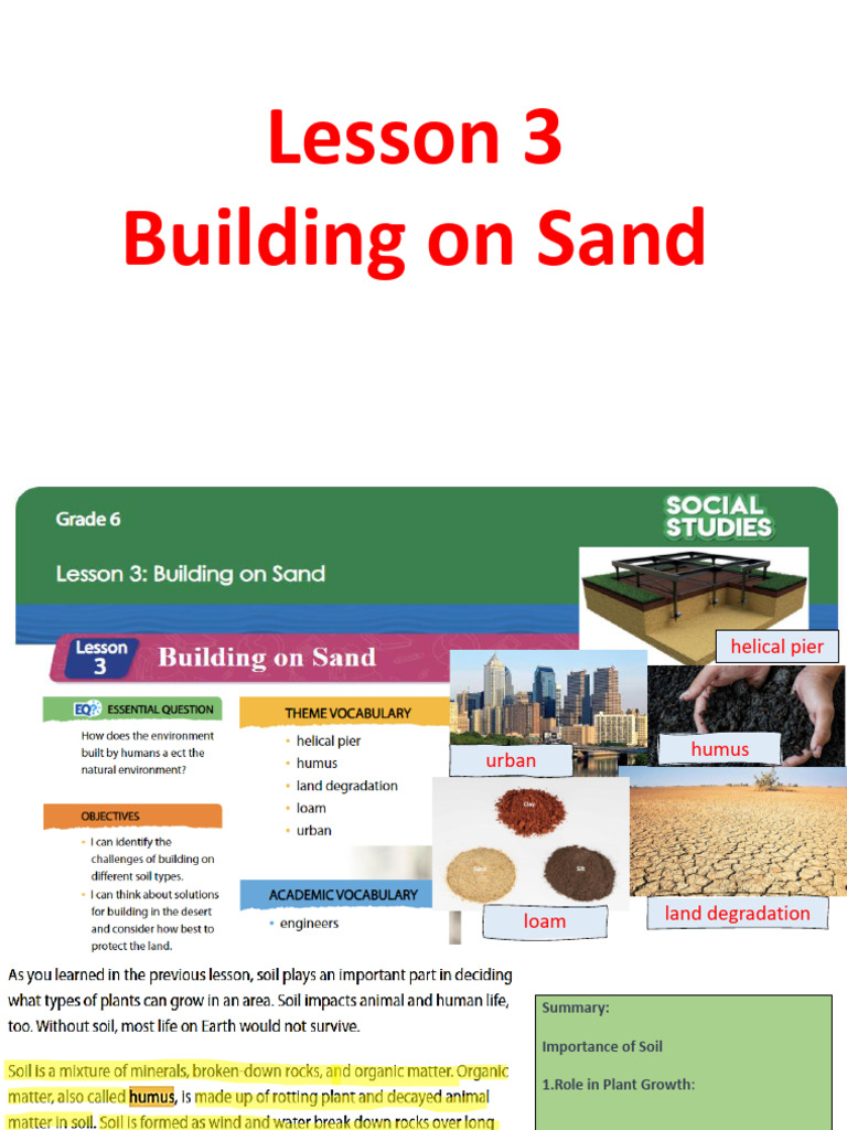 Social Studies Lesson 3 | PDF | Soil | Sand