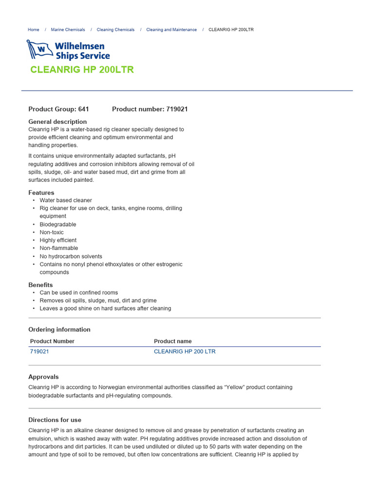 Rig Wash Clean Rig HP Unitor | PDF | Soil | Water