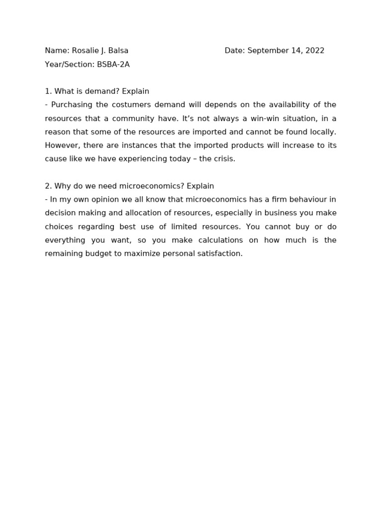 Understanding Demand and Microeconomics | PDF