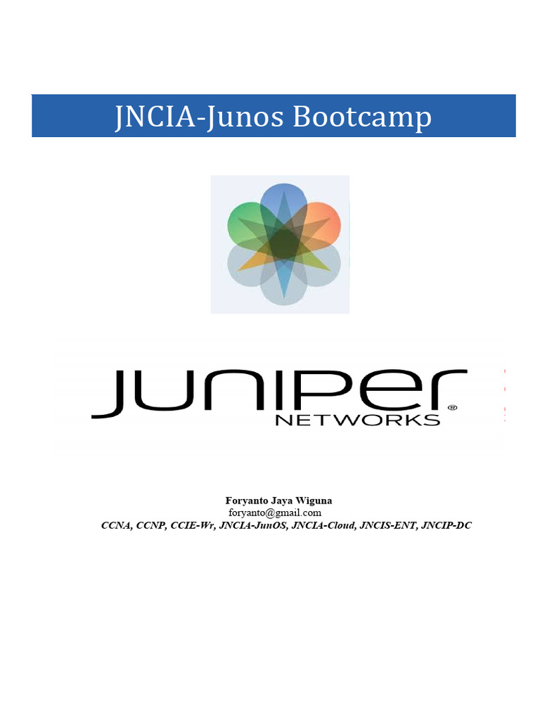 JNCIA JunOS Lab Guide Bootcamp 1659739031 | PDF | Routing | Router (Computing)