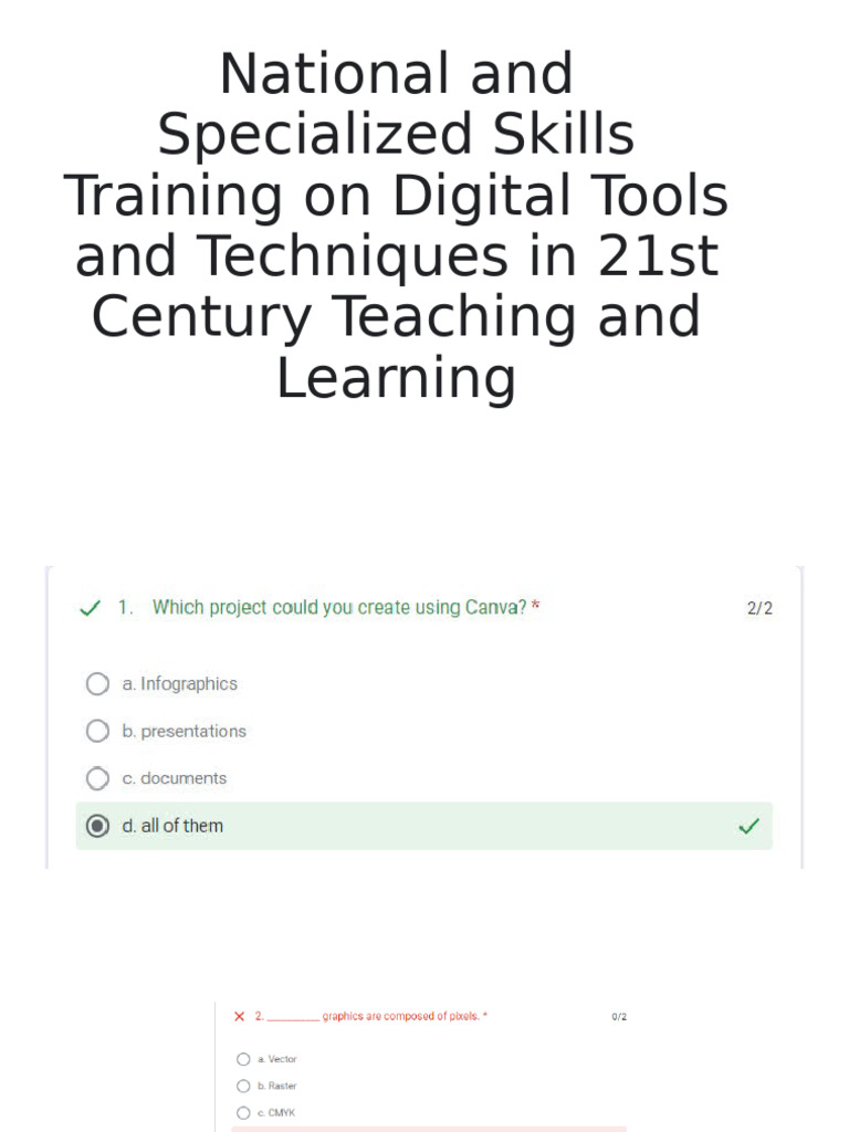 National and Specialized Skills Training On Digital Tools and ...