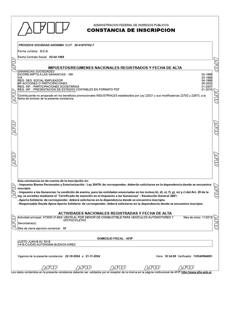 Proodos Cuit | PDF | Negocios | Finanzas y dinero