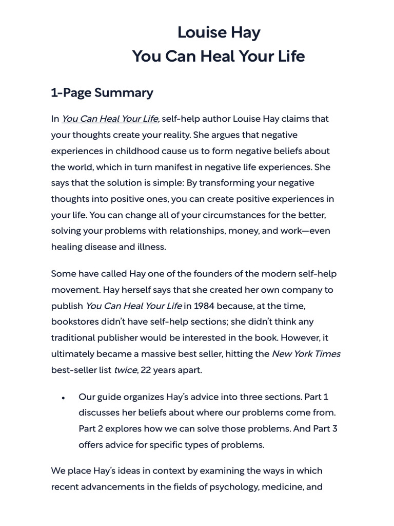 You Can Heal Your Life - Louise Hay | PDF | Forgiveness | Thought