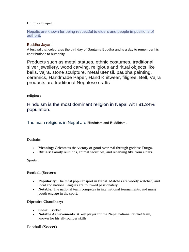Nepal's Rich Culture and Traditions | PDF | Indian Cuisine | Nepal