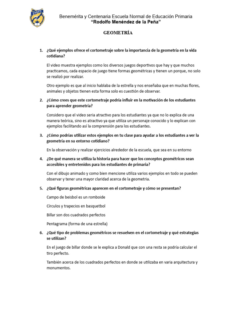 ADA2 - ImportanciaGeometria 1 | PDF | Geometría