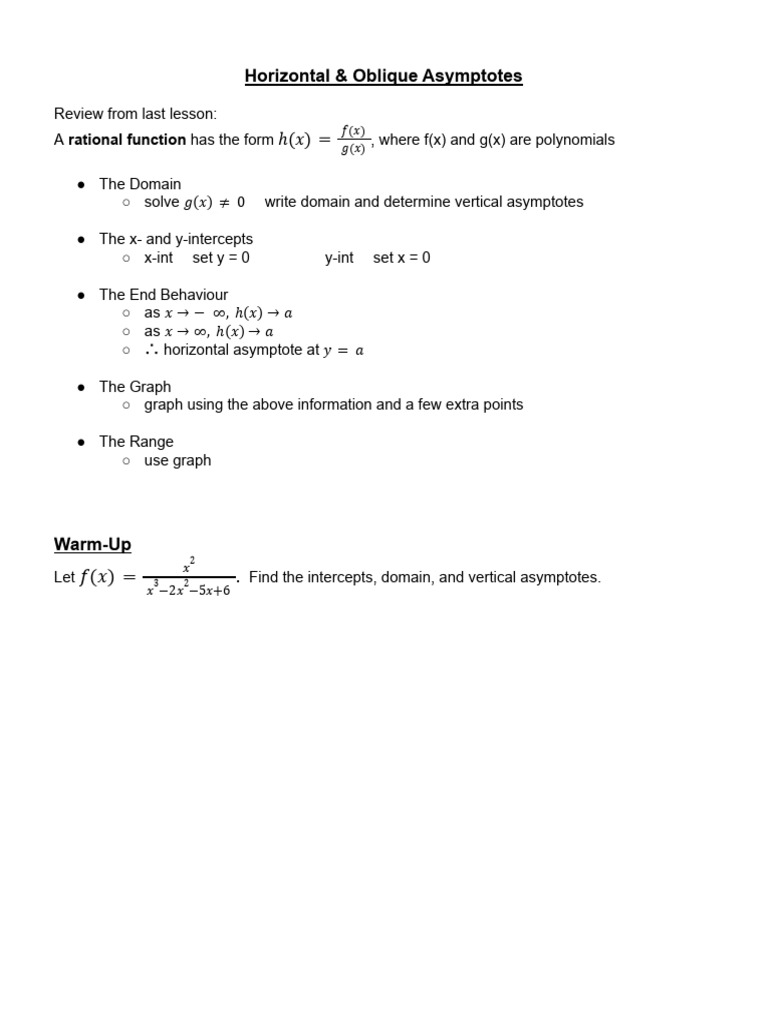 Understanding Oblique Asymptotes | PDF | Asymptote | Mathematical Analysis