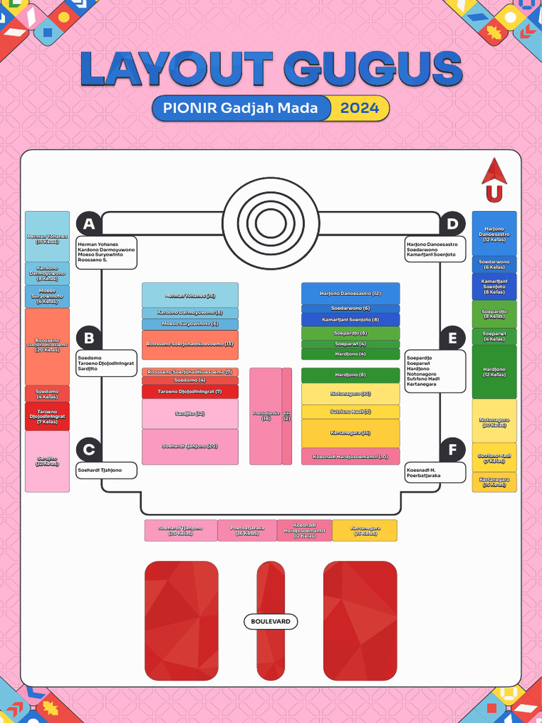 Layout Gugus Gamada Upacara Pembukaan PIONIR Gadjah Mada 2024 | PDF