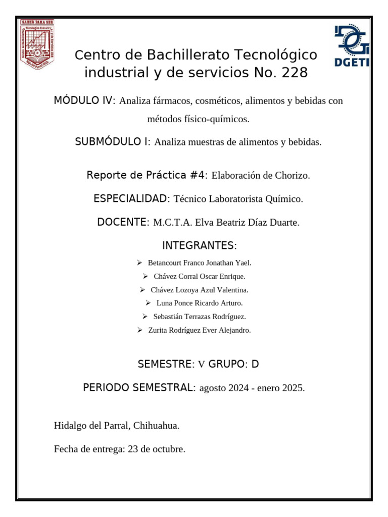 Reporte Practica Elva 4 | PDF | Carne | Alimentos