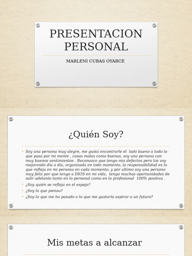 Presentacion Personal | PDF
