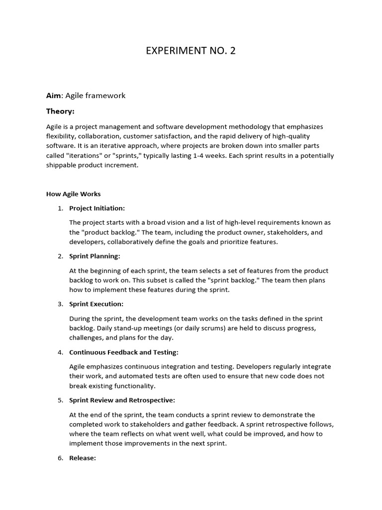 EXP_2 | PDF | Scrum (Software Development) | Agile Software Development