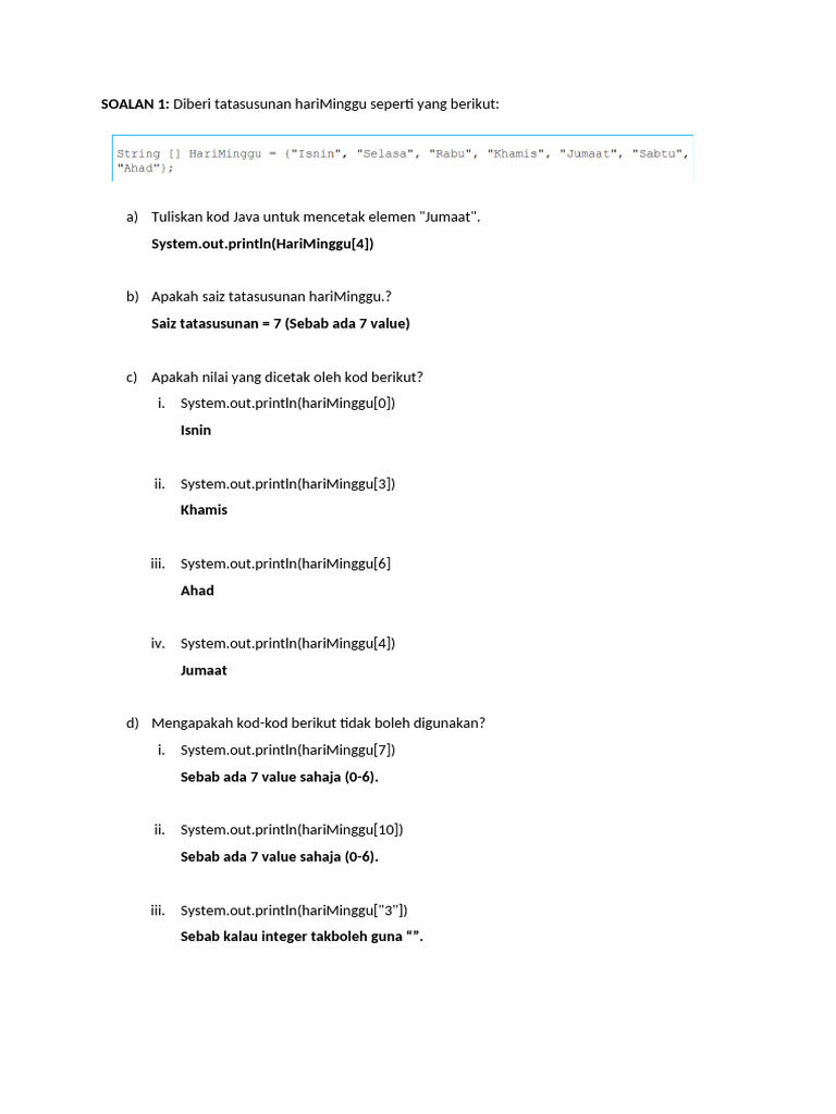 EXERCISE ARRAY(Irfan Zambri) | PDF EXERCISE ARRAY(Irfan Zambri) | PDF