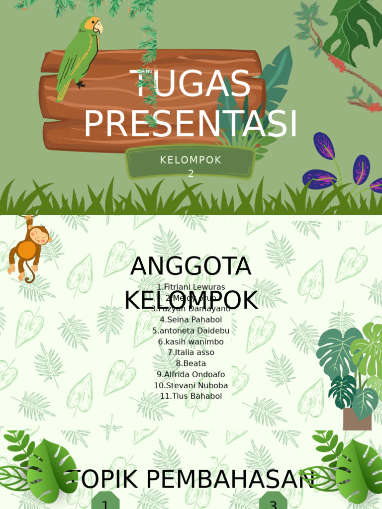 Hijau Dan Coklat Imut Organik Tugas Kelompok Presentasi | PDF
