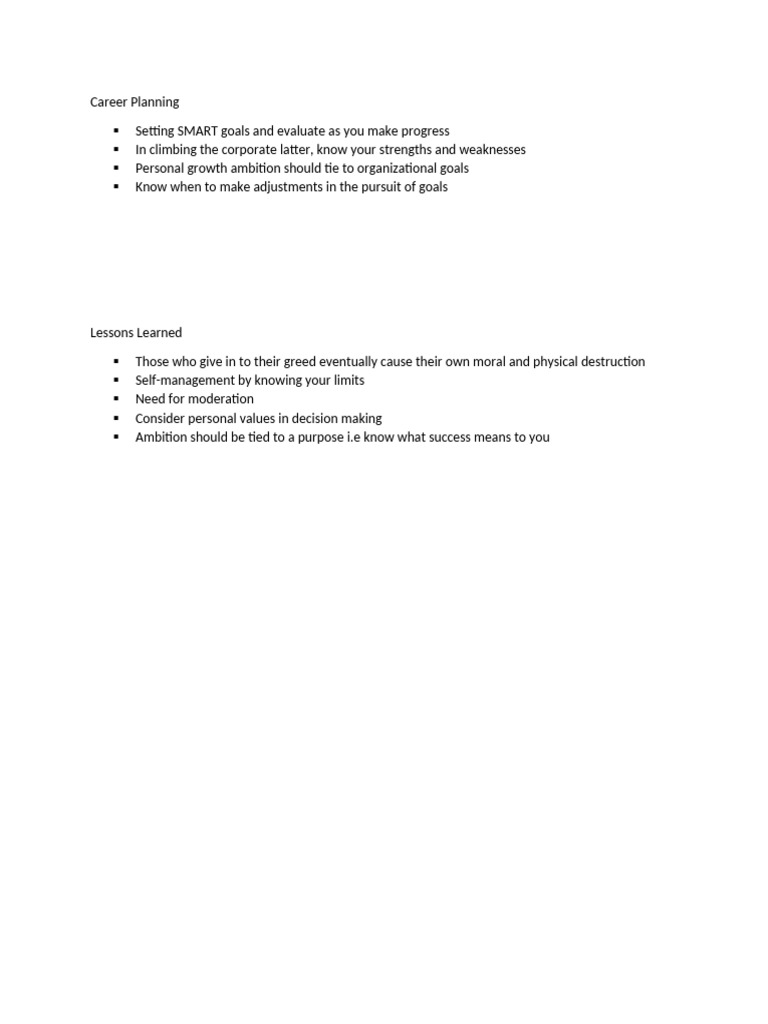 Career Planning Assignment | PDF