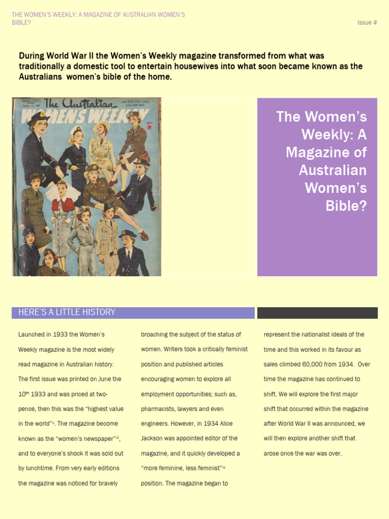 Evolution of Women's Weekly Magazine | PDF