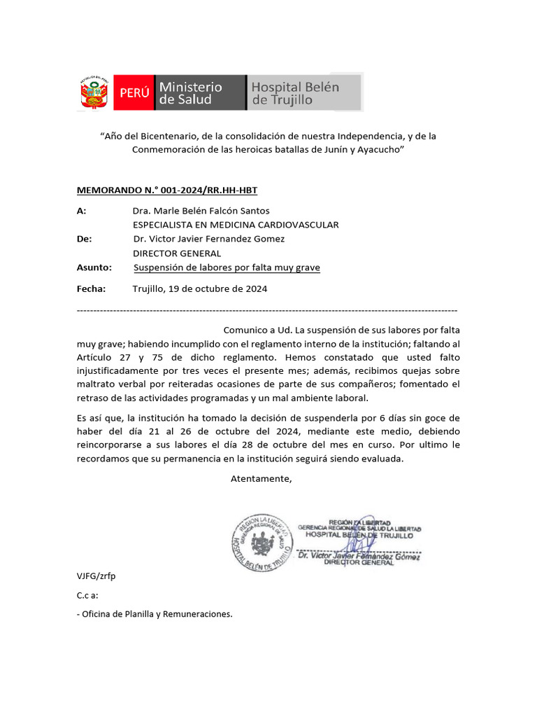 Caso 1. Memorando | PDF