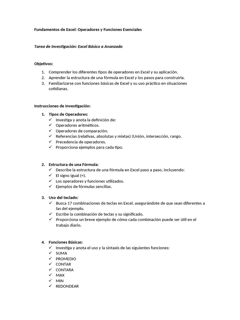 Fundamentos de Excel | PDF