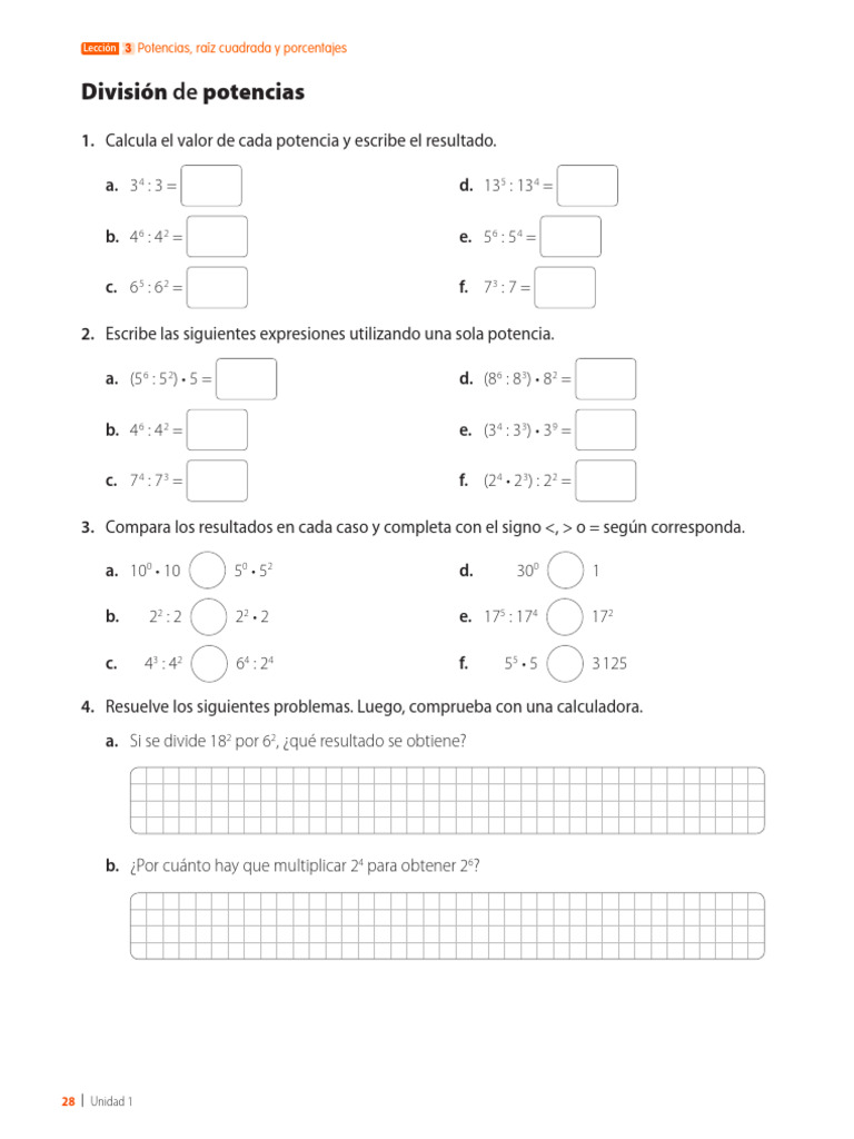 Division de Potencias | PDF | Multiplicación | Exponenciación