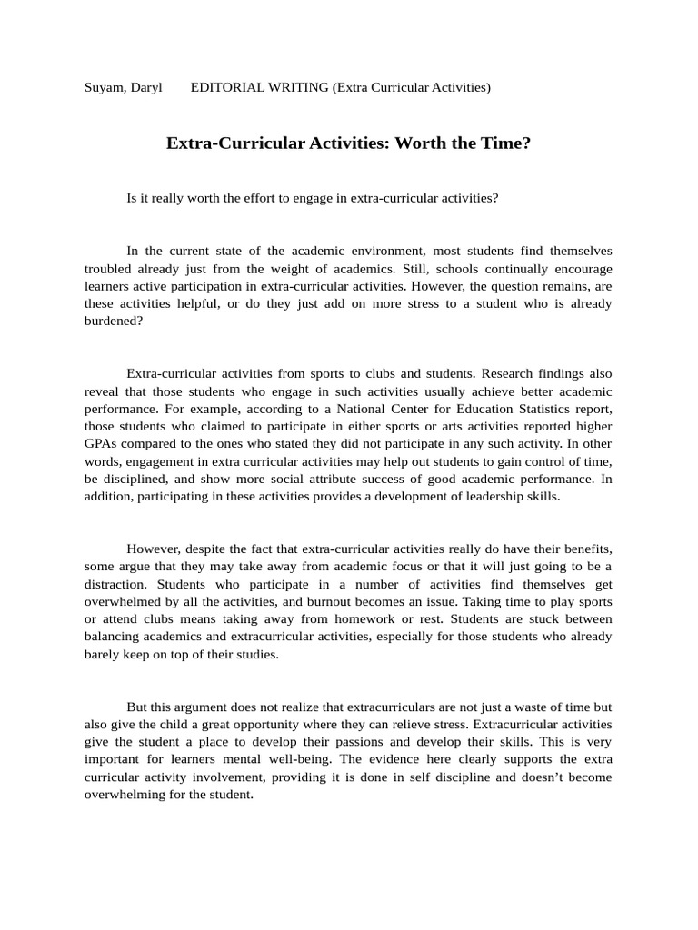 EDITORIAL (Extra Curricular) | PDF | Cognition | Psychology