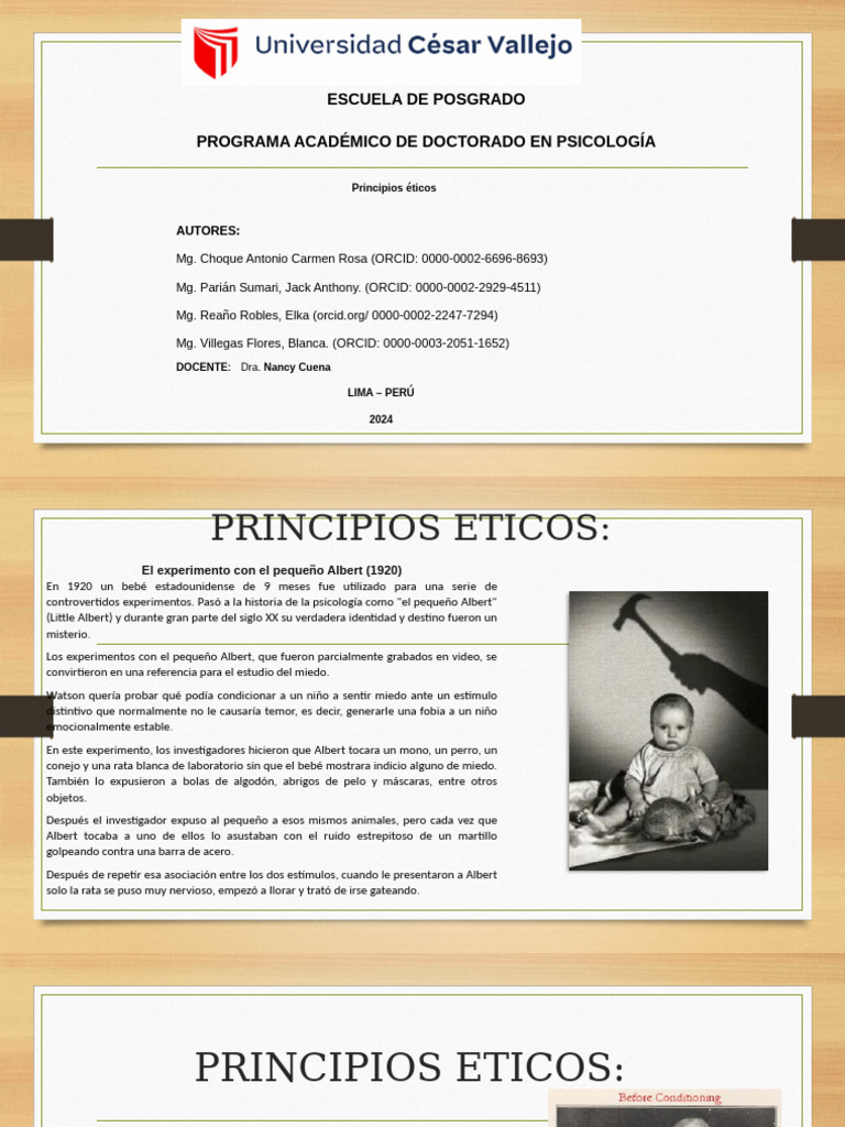 Principios Eticos1 | PDF | Ciencias del comportamiento | Conceptos psicologicos