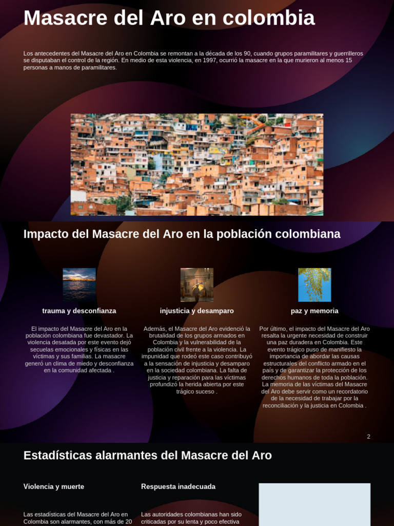 Masacre del Aro: Impacto y Legado en Colombia | PDF | Colombia | Violencia