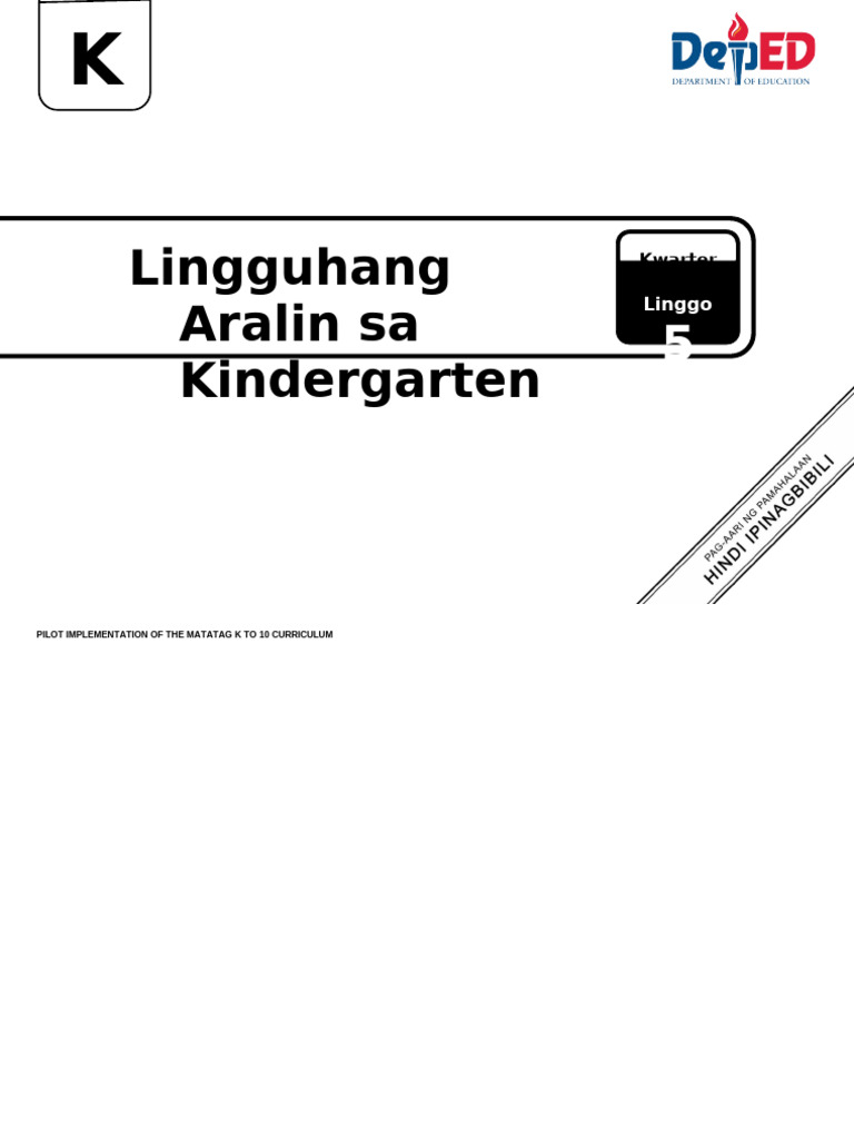 LE Kindergarten Q2 Week5 v.2 | PDF