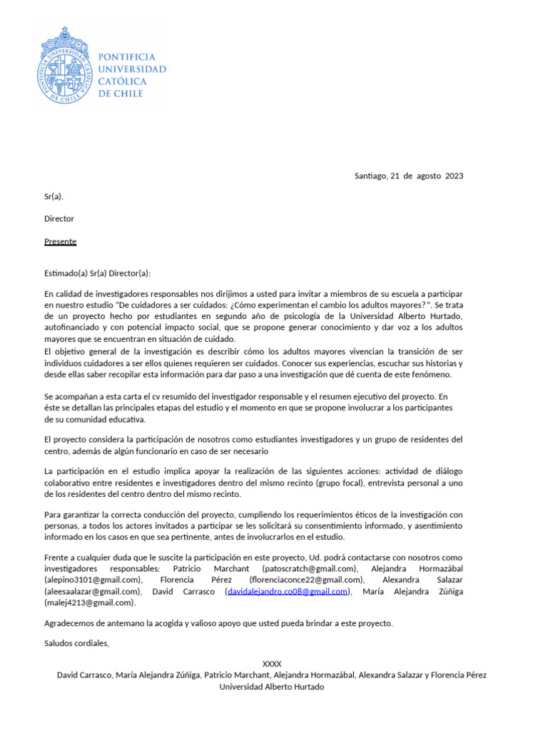 Modelo_Carta_director_establecimiento_v._julio_2021 | PDF | Vejez