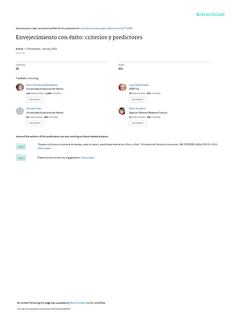 Fernández - Ballesteros (2010) | PDF | Conceptos psicologicos
