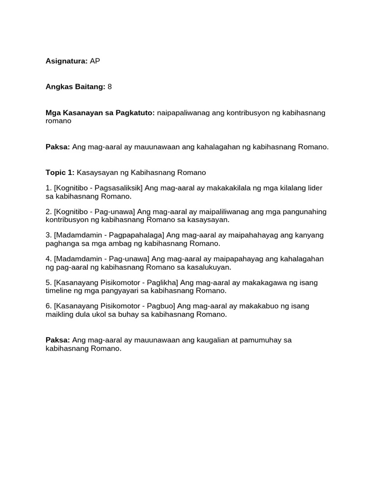 Learning Competency | PDF