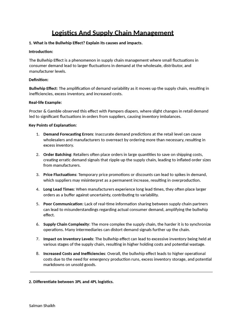 Logistic and supply chain management | PDF | Logistics | Supply Chain Management