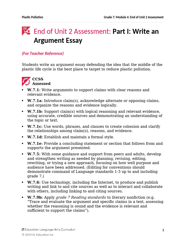 7m4u2_modulelessons_end-of-unit-2-assessment-0520 | PDF | Comma | Recycling