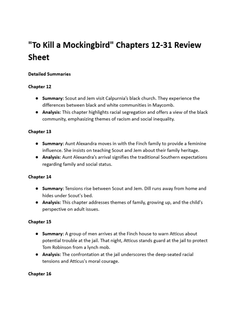 TKAM_Part_II_Review | PDF | To Kill A Mockingbird