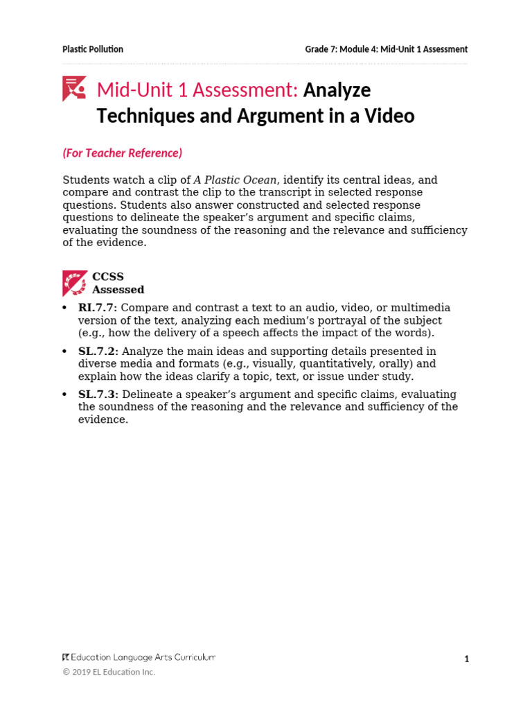 7m4u1 - Modulelessons - Mid Unit 1 Assessment 0520 | PDF | Recycling ...