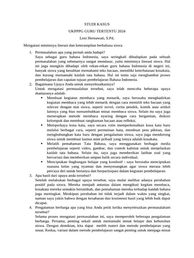 STUDI KASUS Leni | PDF