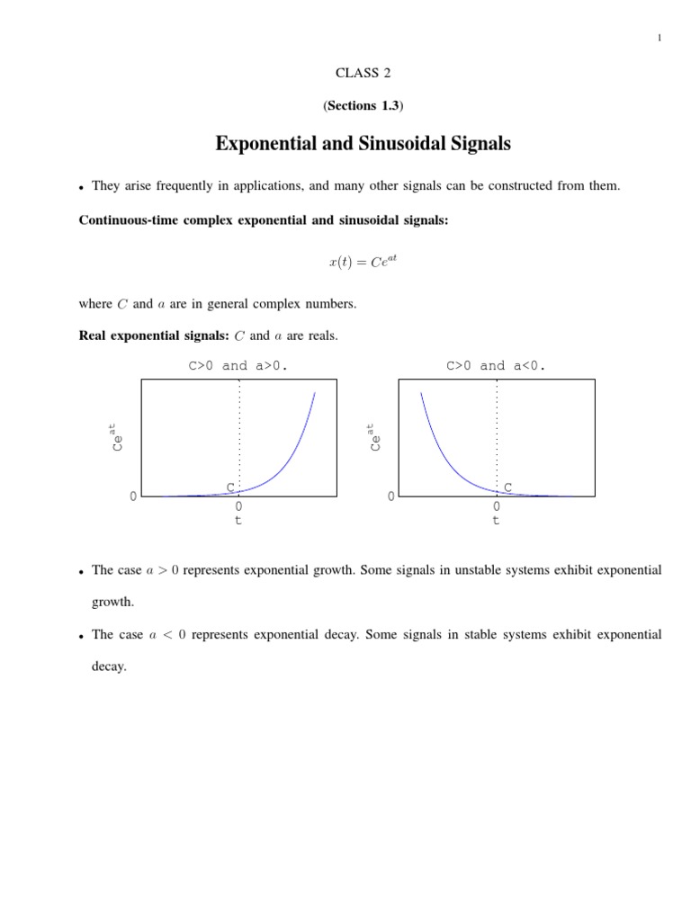 Exponential Signal | PDF | Signal (Electrical Engineering) | Signal Processing