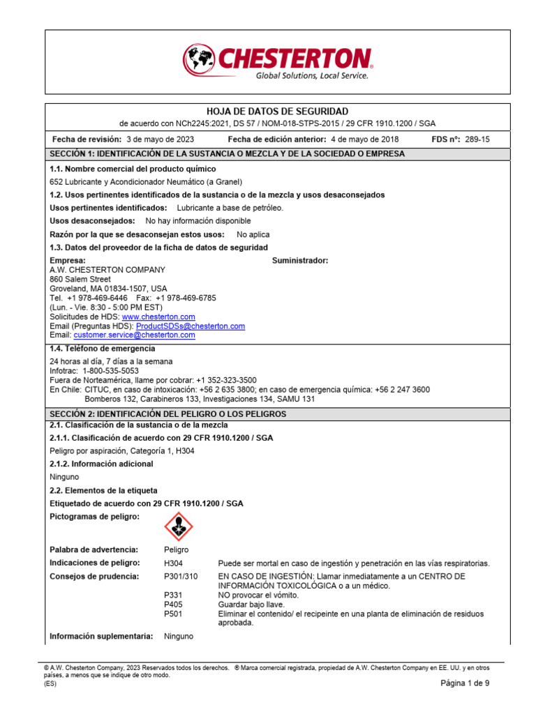 Chesterton 652 | PDF | Agua | Destilación