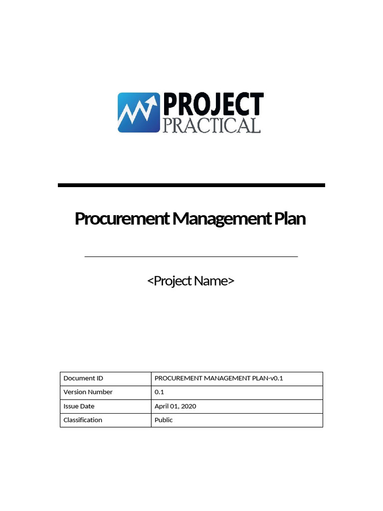 PROCUREMENT-MANAGEMENT-PLAN-TEMPLATE-v0.1 | PDF | Procurement | Request For Proposal