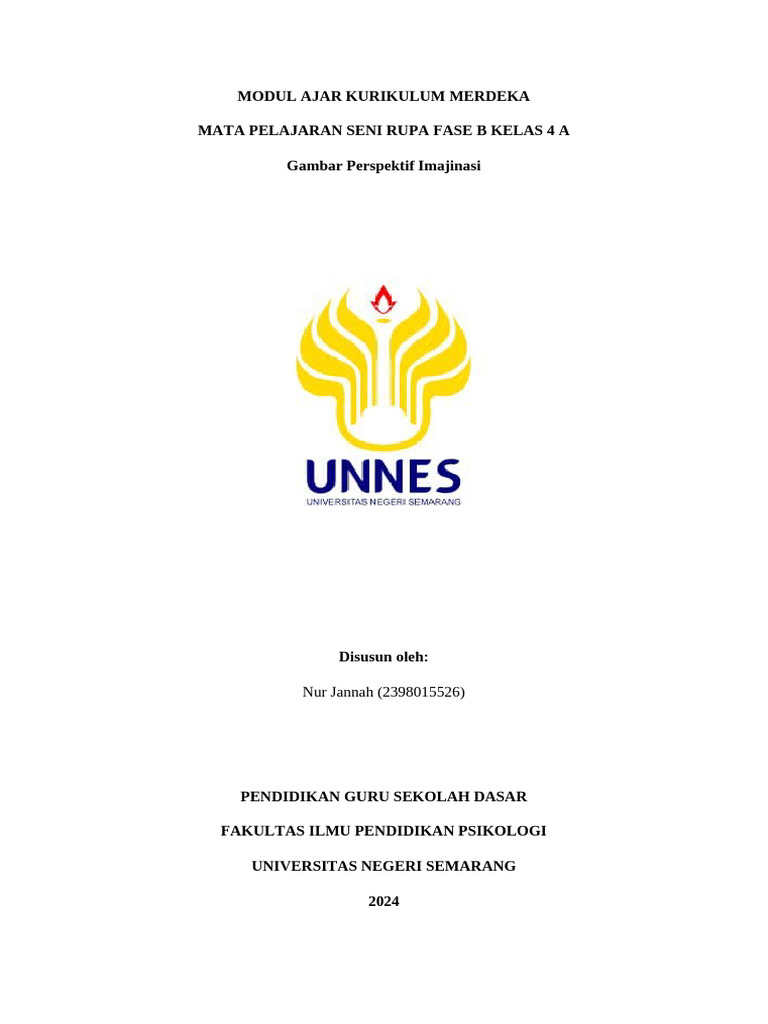 Modul Ajar Seni Rupa Kelas 4: Gambar Perspektif | PDF