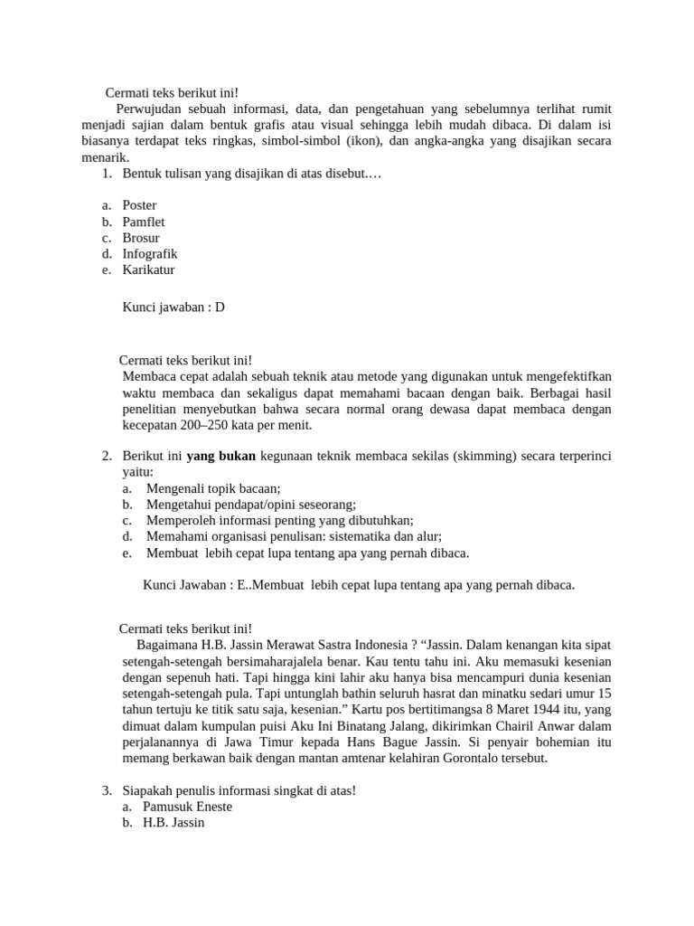 Soal B Indo KLS Xii, 24 SD | PDF