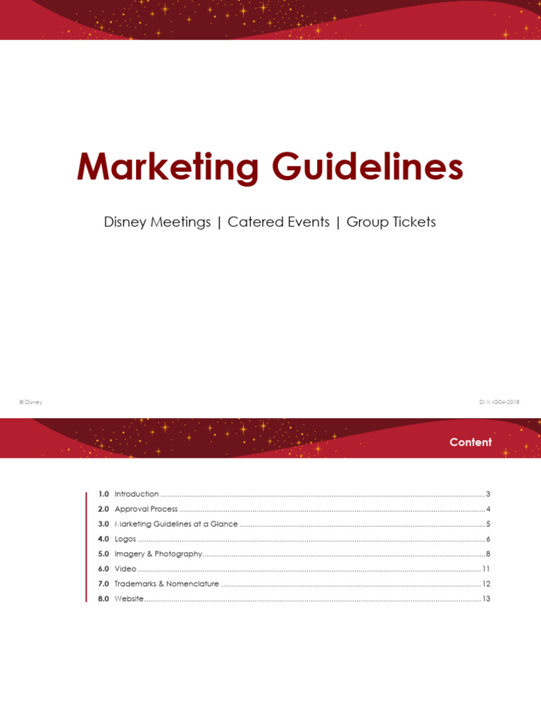 Marketing Guidelines: Disney Meetings - Catered Events - Group Tickets ...
