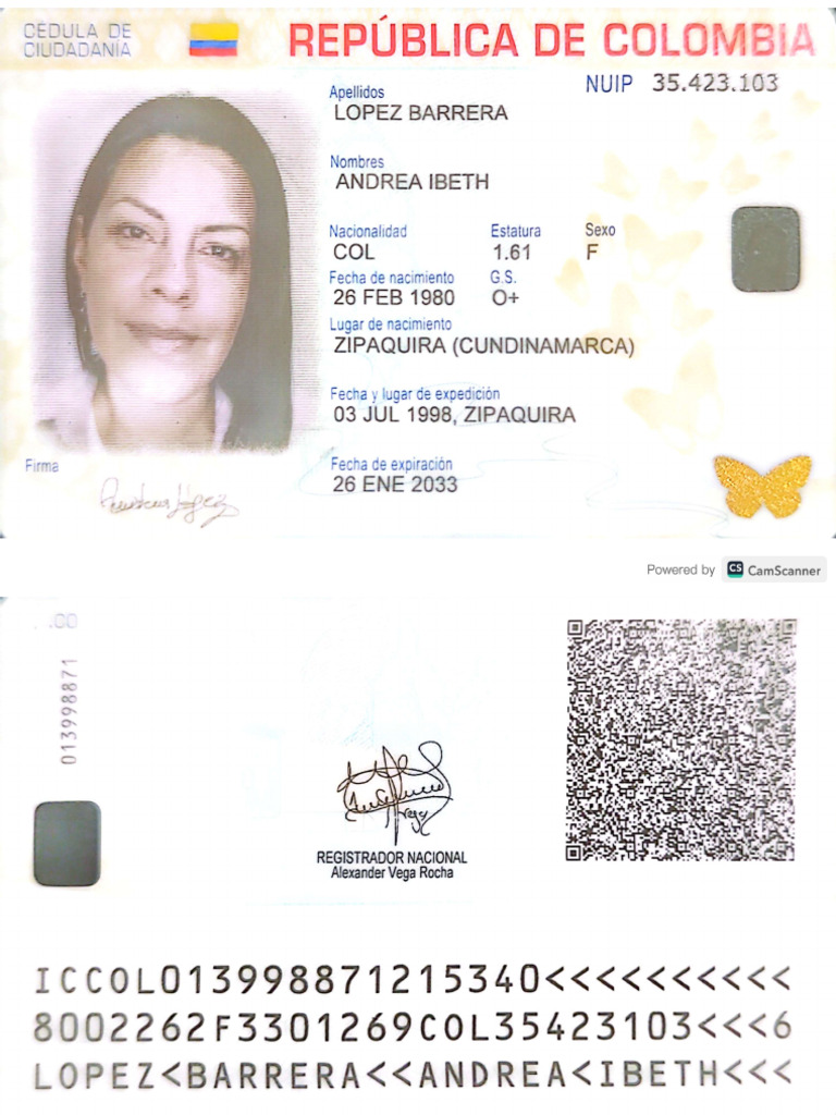 Cédula Andrea López | PDF