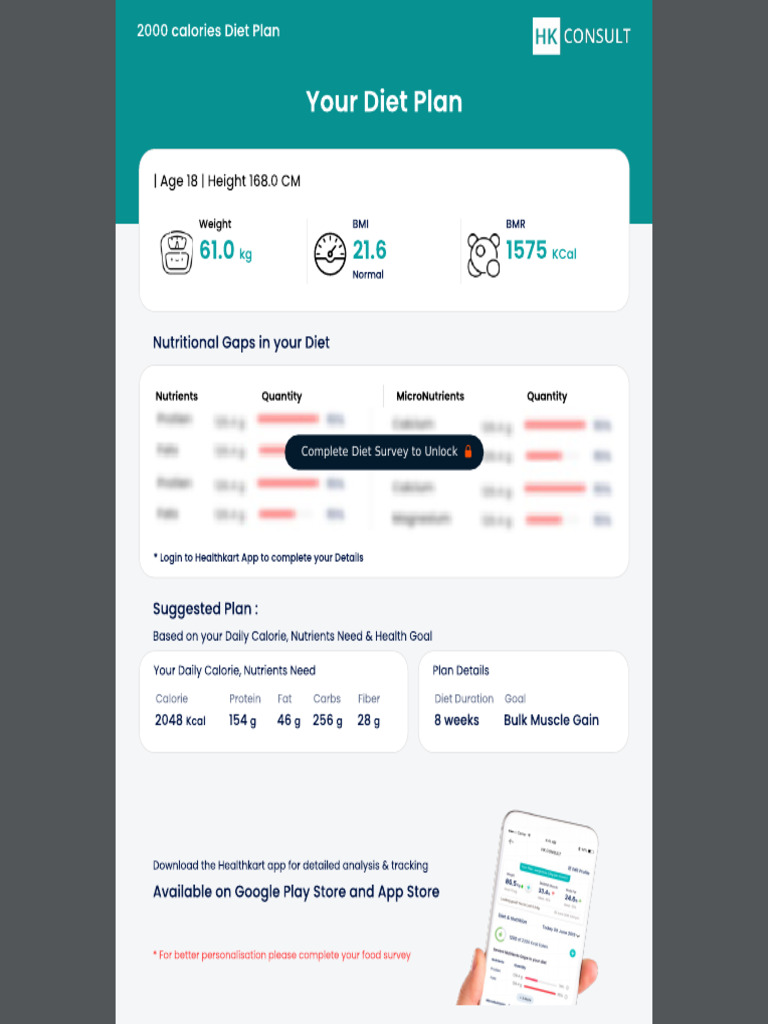 Complete Diet Survey To Unlock | PDF