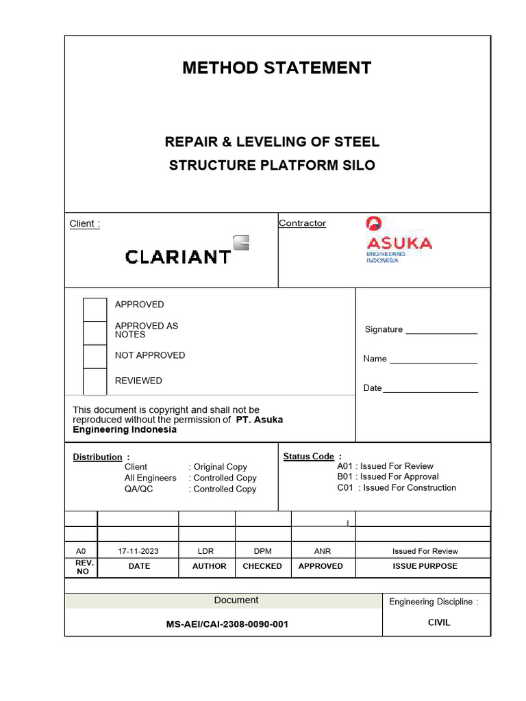 MS-AEI-CAI-23XX-001 - Rev.0 Repair & Leveling of Steel Structure ...