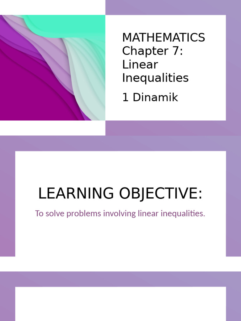 Chapter 7 Linear Inequalities | PDF | Inequality (Mathematics ...