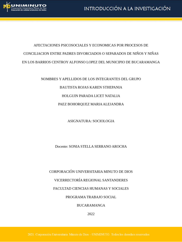 Proyecto Integrador (Entregable Final) Segundo Semestre | PDF | Sicología | Familia