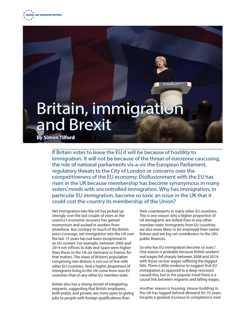 Britain, Immigration, and Brexit | PDF | Immigration | Opposition To Immigration