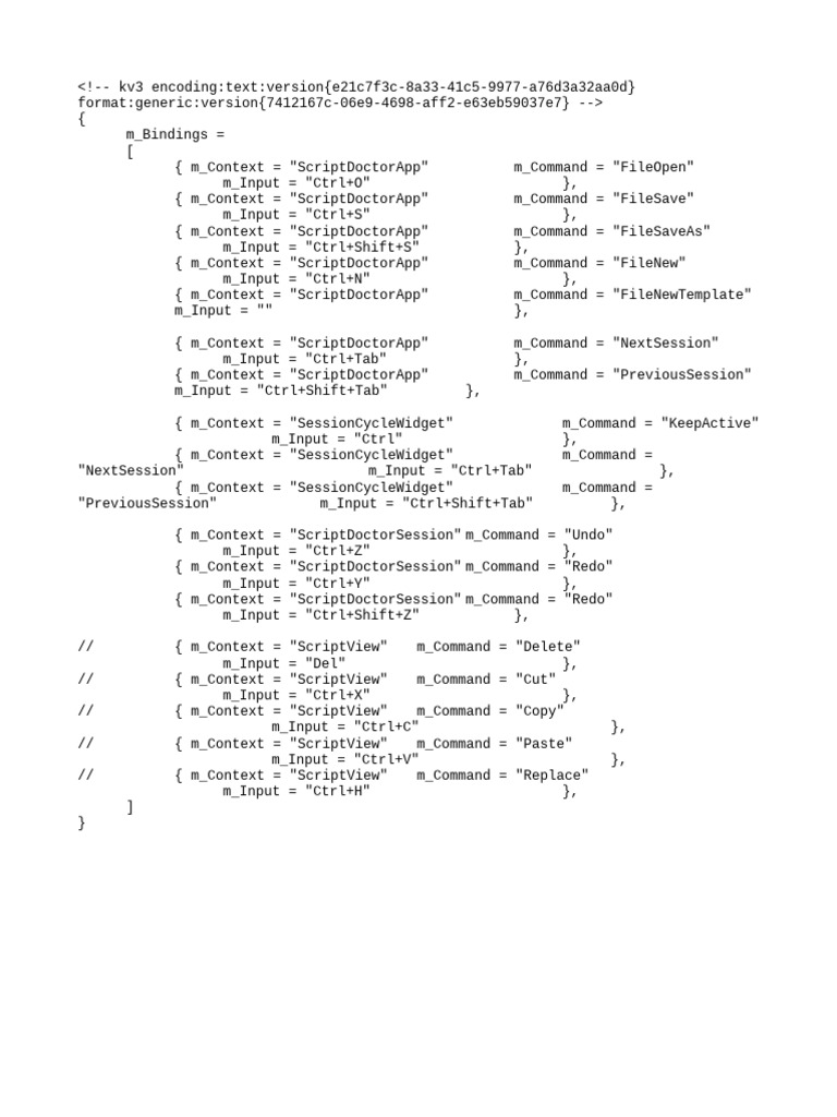 Script Doctor Key Bindings | PDF | Human–Computer Interaction | Text