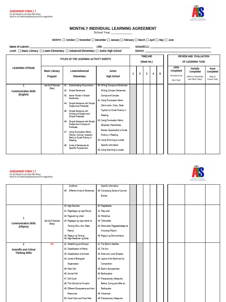 Assessment Form 1.7 April | PDF | Equations | Algebra
