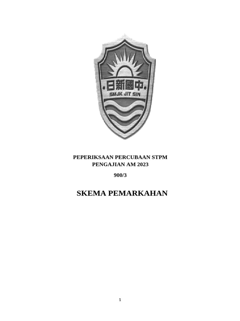 Skema STPM 2023: Peperiksaan Percubaan | PDF | Pengelolaan Keuangan ...