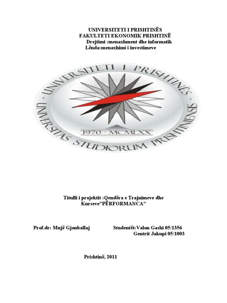 Universiteti I Prishtinës | PDF