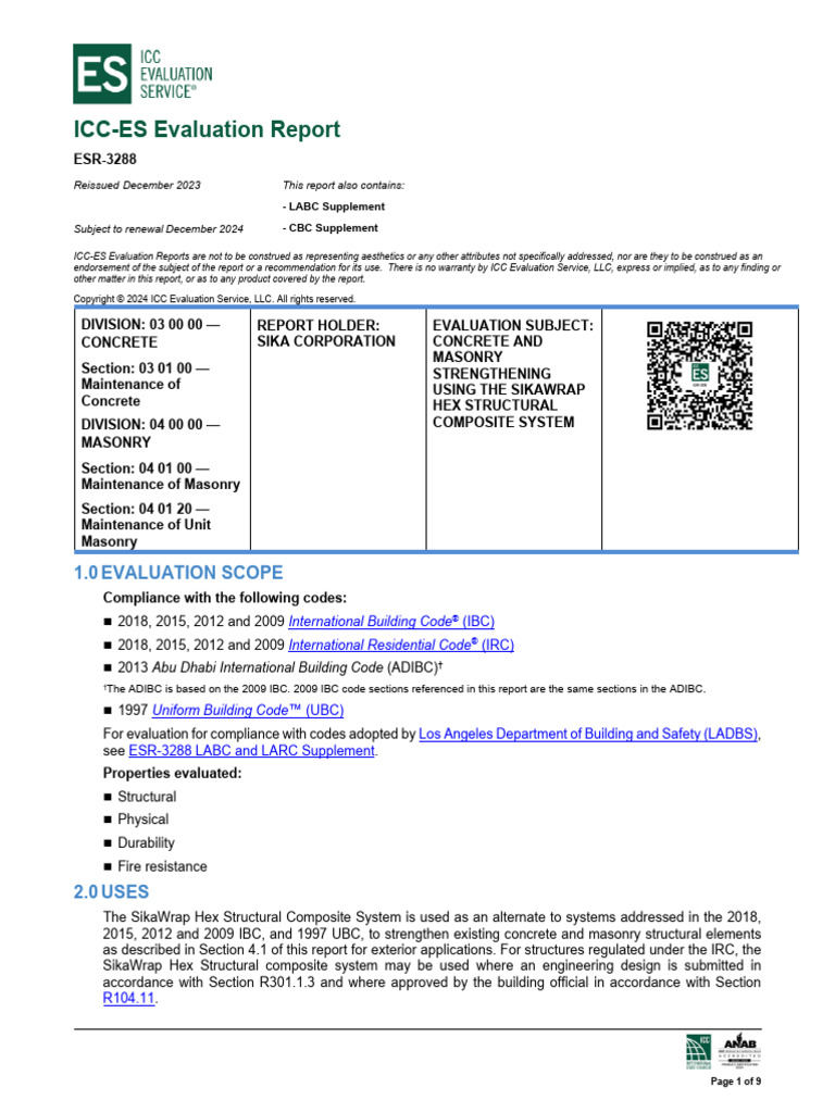 Esr 3288 | PDF | Composite Material | Strength Of Materials